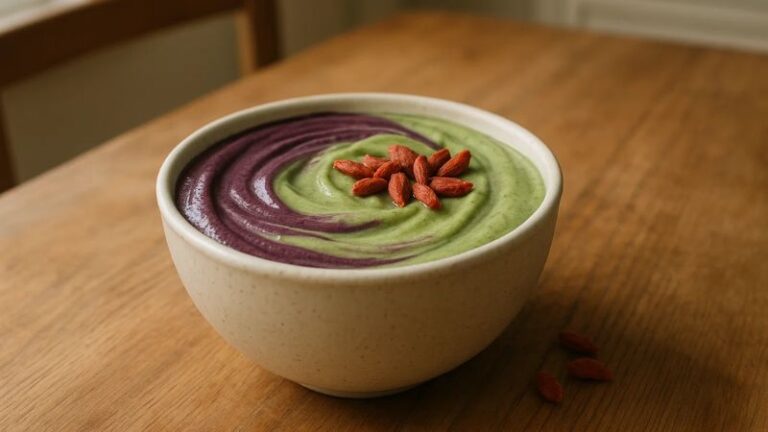 Recette acai bowl : acai bowl matcha, goji et acai en poudre